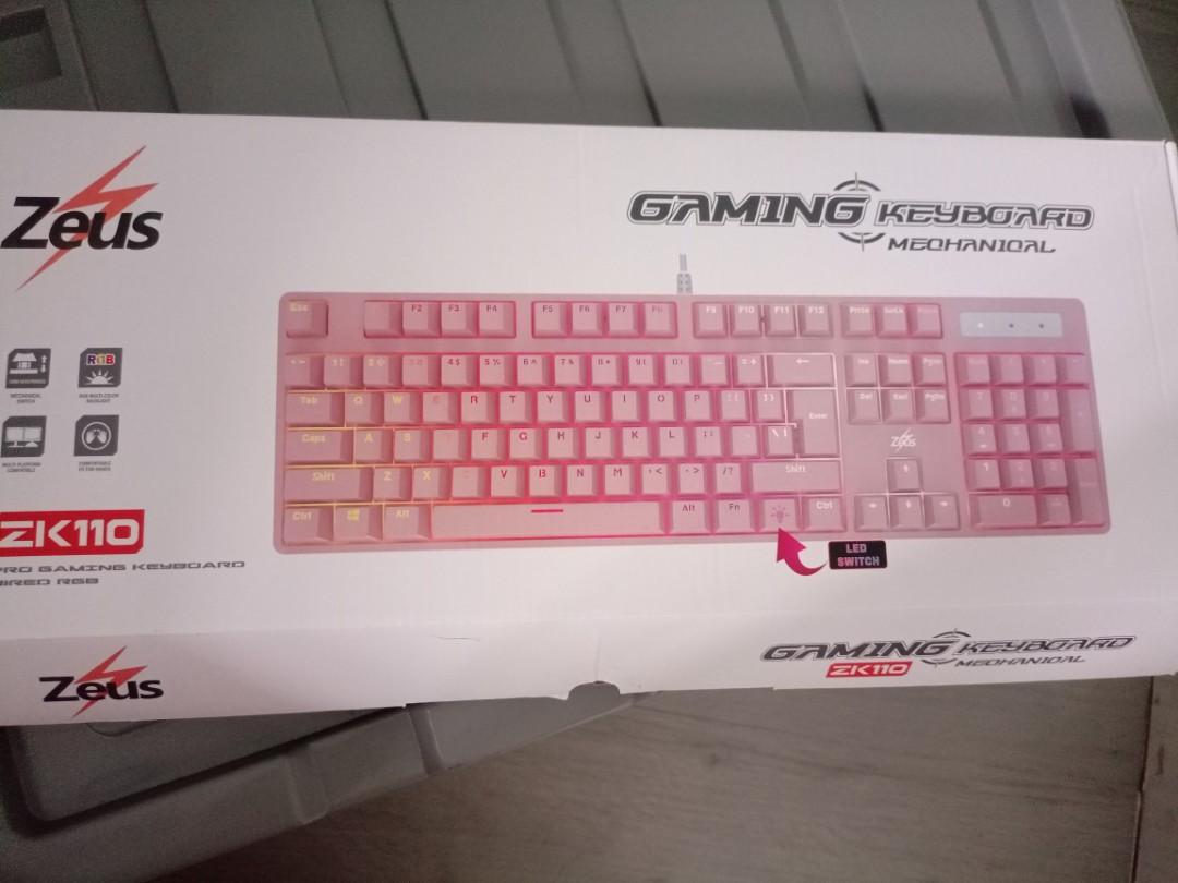 Zeus Pink Mechanical Keyboard Blue Switch, Computers & Tech, Parts ...