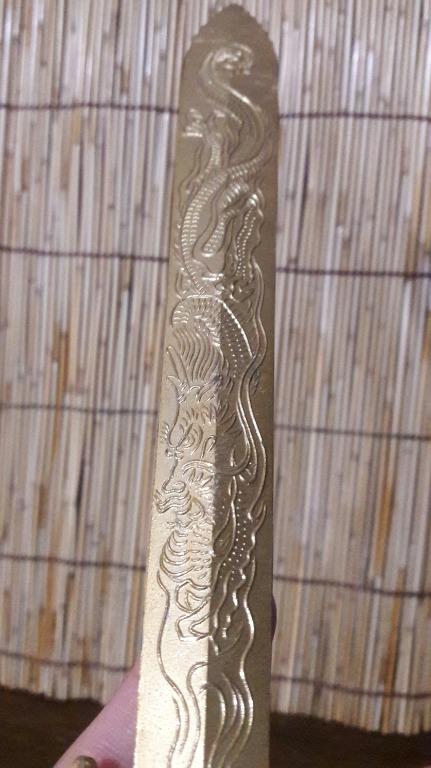 12" 70s Buddhist Fudo Myo-o Kurikara Three-Pronged Vajra Sword Treasure ...