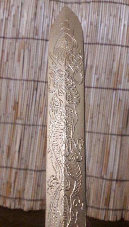 12" 70s Buddhist Fudo Myo-o Kurikara Three-Pronged Vajra Sword Treasure ...