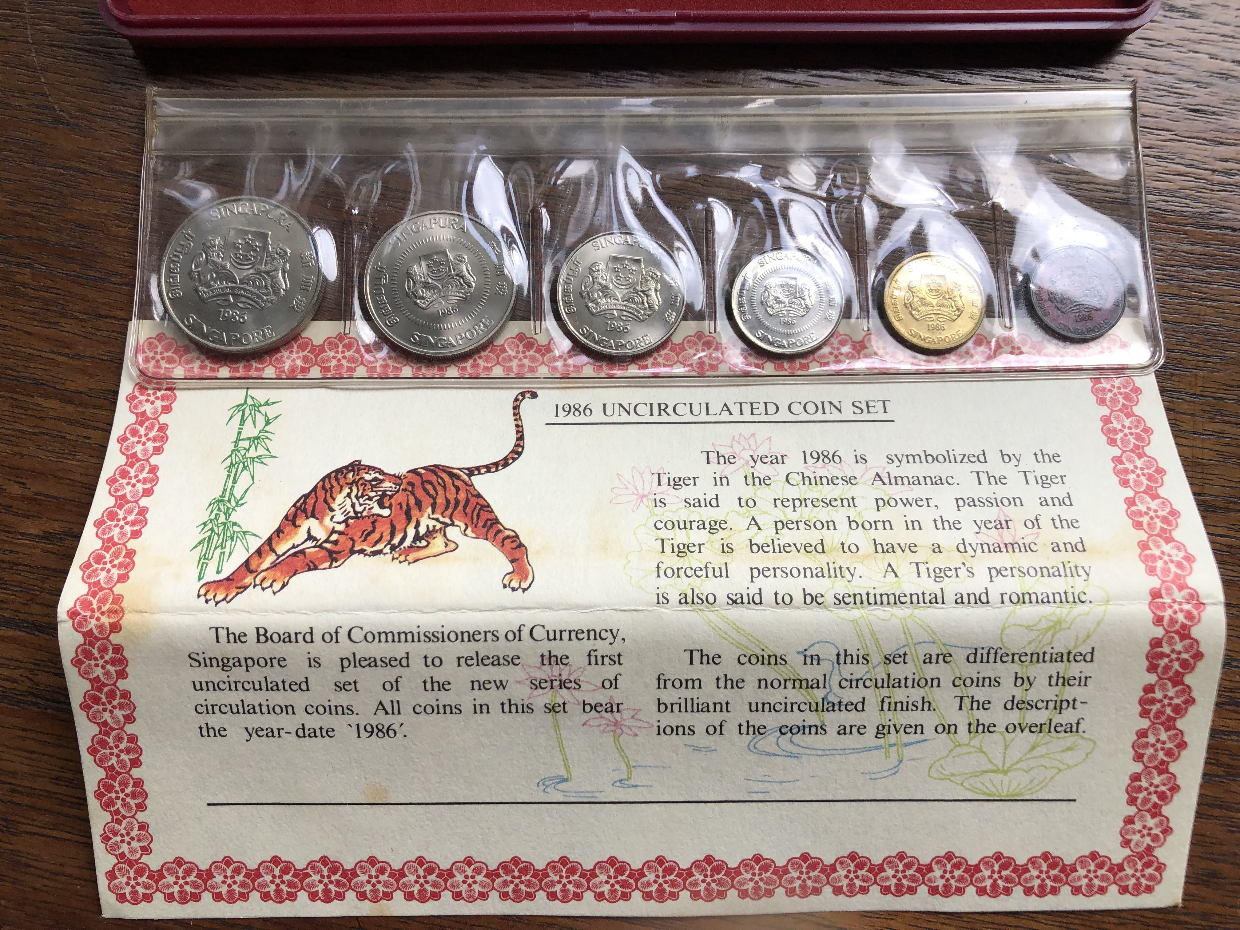 1986 Year of the Tiger uncirculated coin set, Hobbies & Toys ...