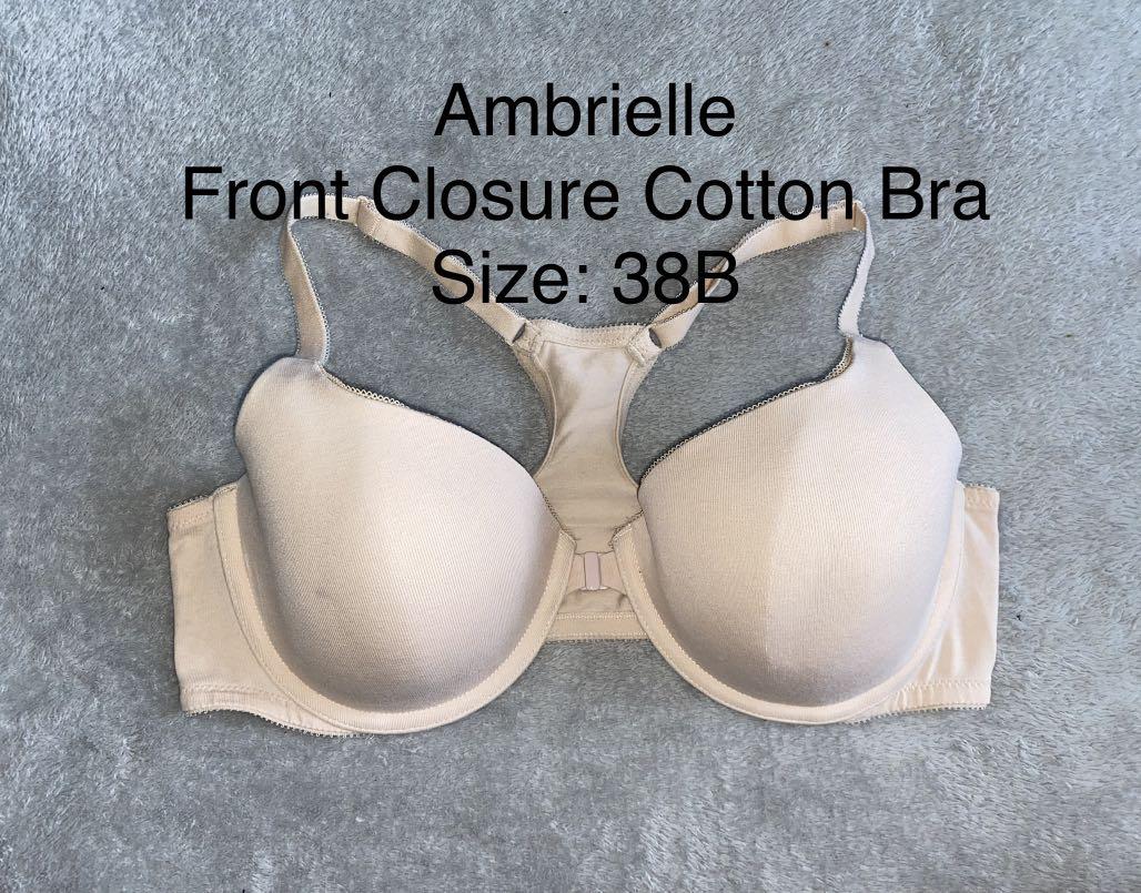 38B Ambrielle Front Closure Cotton Bra, Women's Fashion, Undergarments ...