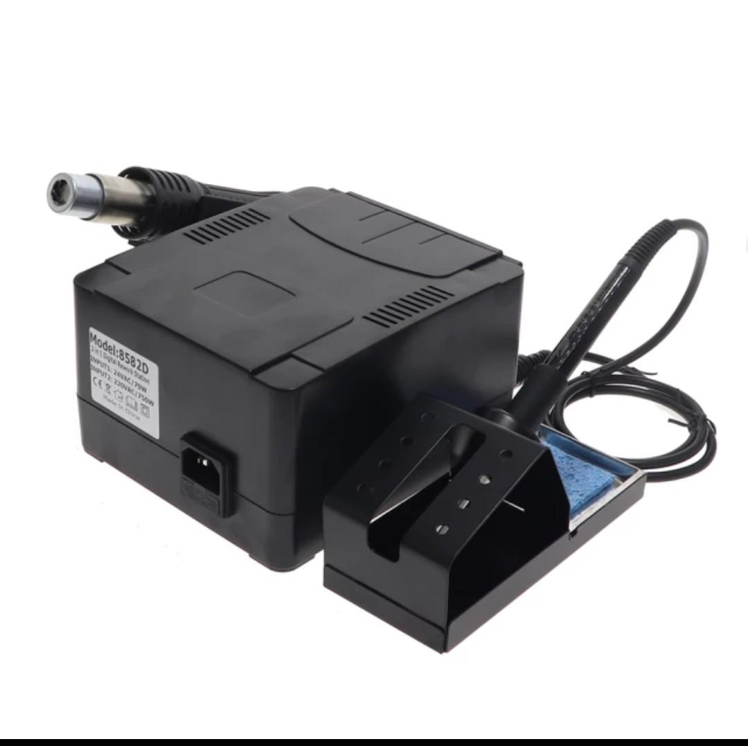 8582D Desoldering Station Hot Air Gun and Electric Soldering Iron 2-in ...