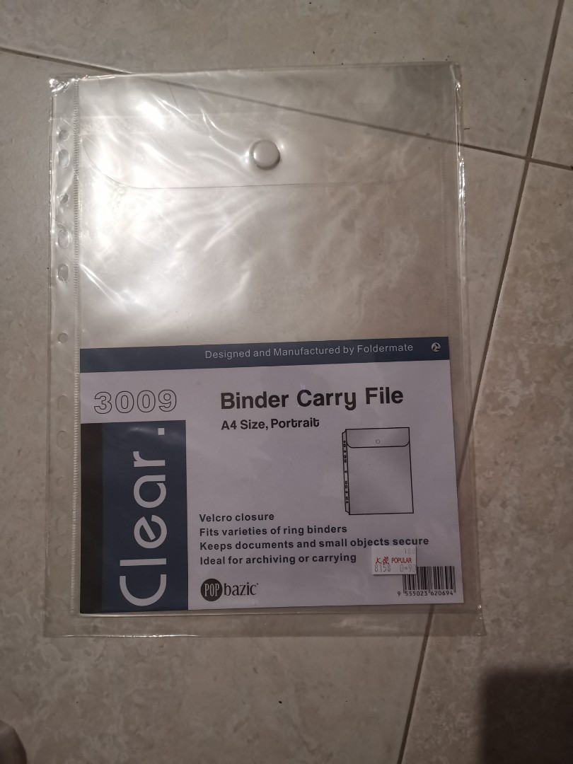 8 x A4 Binder Carry File with Velcro Closure, Hobbies & Toys ...