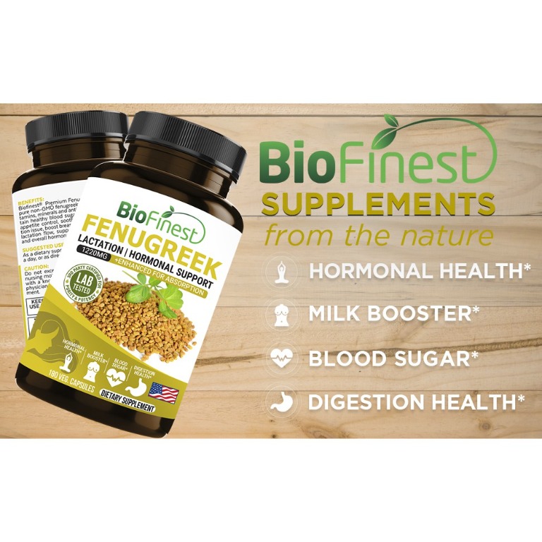 Biofinest Fenugreek 1220mg Supplement - Antioxidants Breastfeeding Milk ...