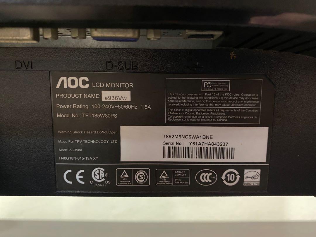 [Bundle] Dell and AOC Monitor 19 inch, Computers & Tech, Parts ...