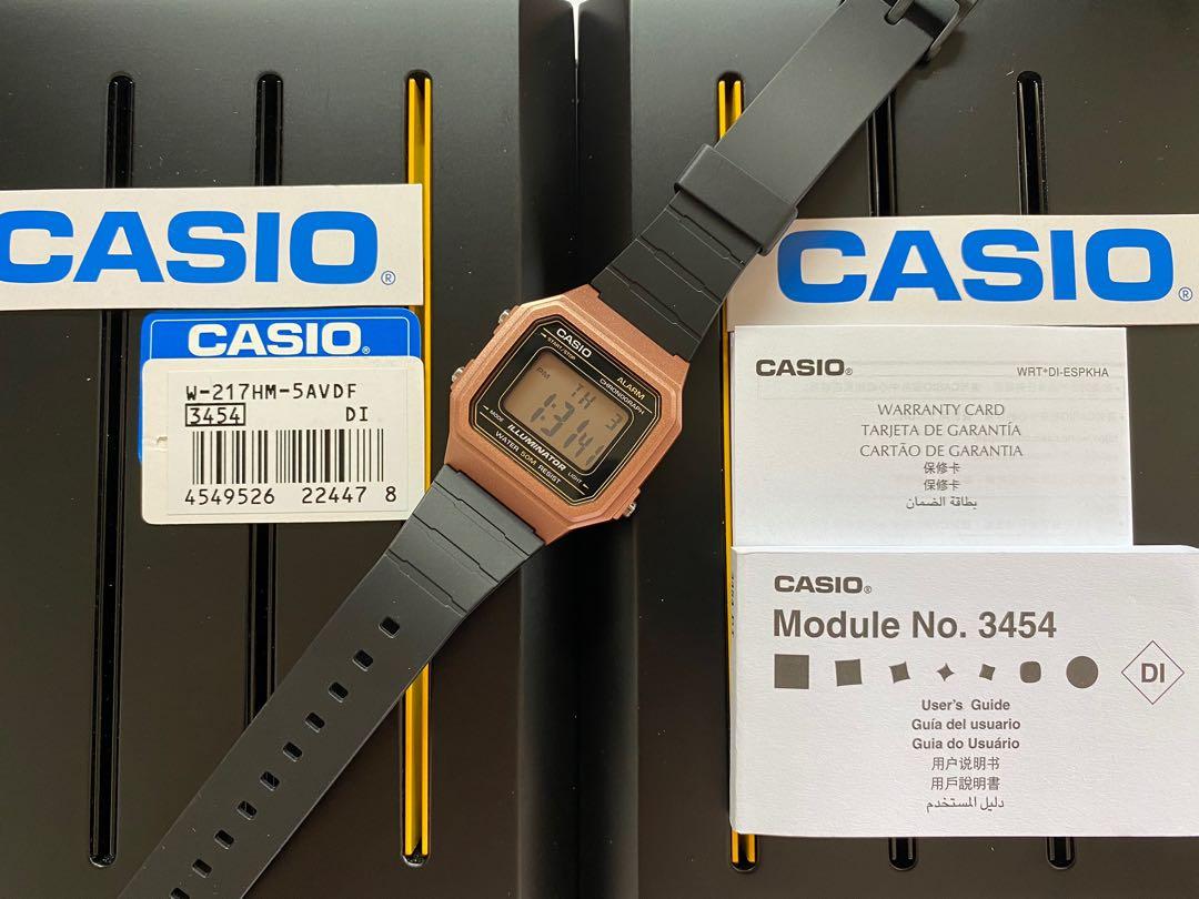 Casio Illuminator W217 Digital Quartz W217HM-5A Rose Gold Watch W-217HM ...
