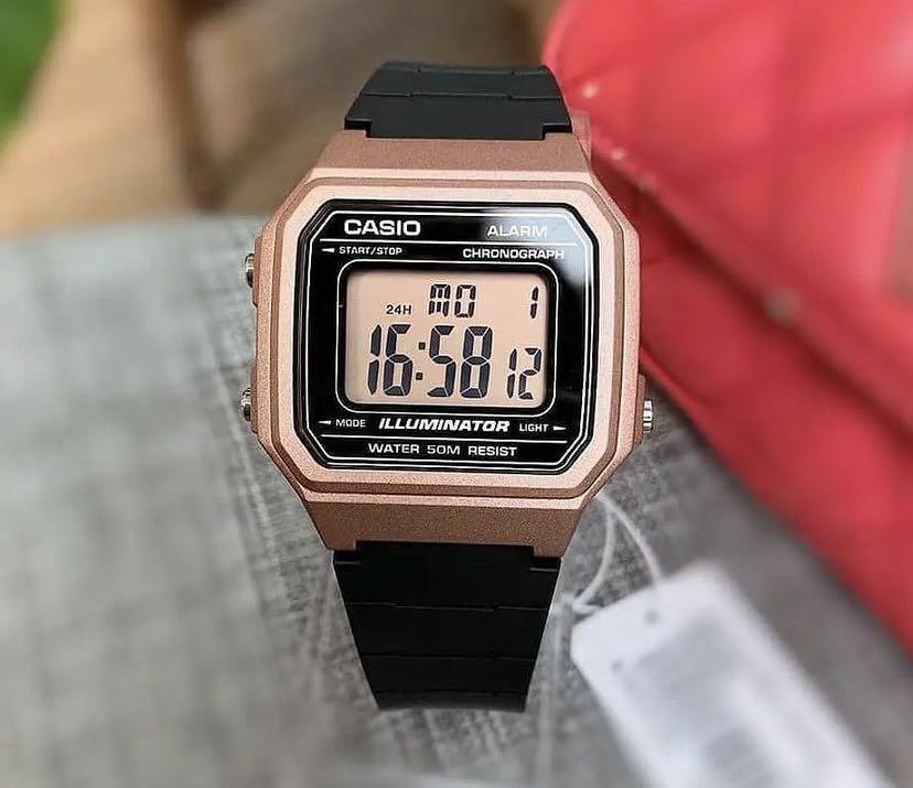 Casio Illuminator W217 Digital Quartz W217HM-5A Rose Gold Watch W-217HM ...
