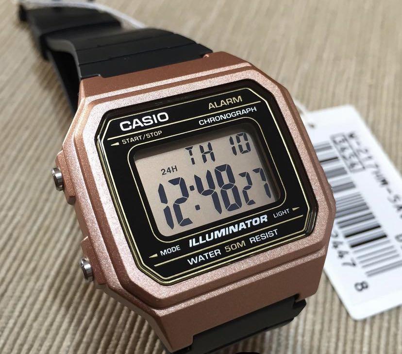 Casio Illuminator W217 Digital Quartz W217HM-5A Rose Gold Watch W-217HM ...