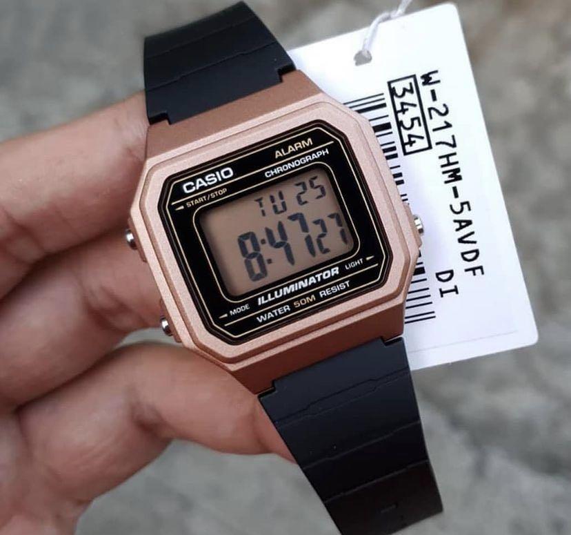 Casio Illuminator W217 Digital Quartz W217HM-5A Rose Gold Watch W-217HM ...