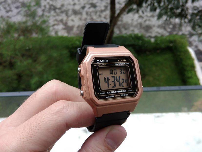 Casio Illuminator W217 Digital Quartz W217HM-5A Rose Gold Watch W-217HM ...