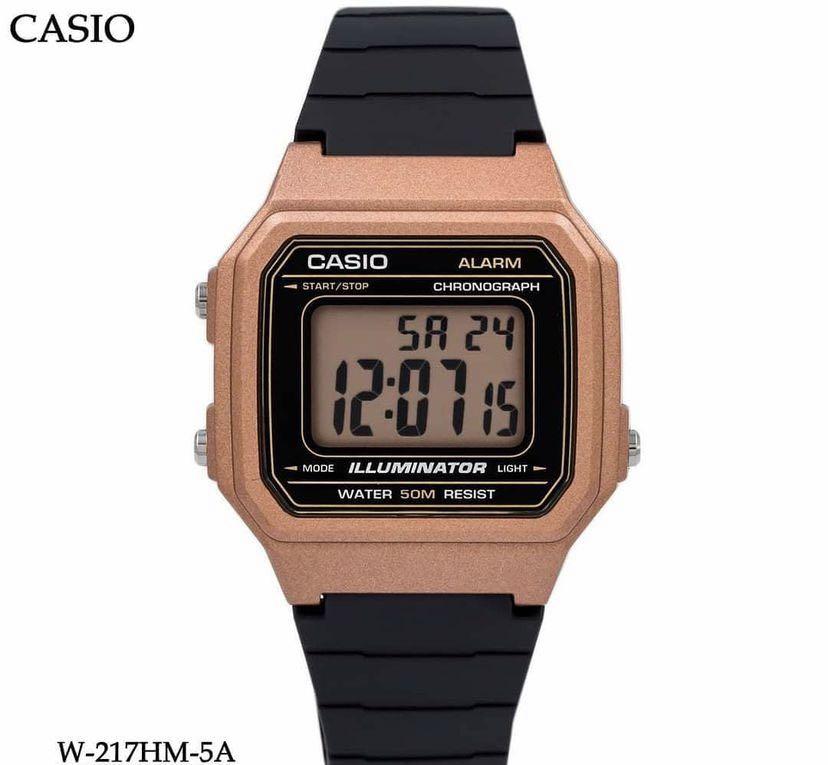 Casio Illuminator W217 Digital Quartz W217HM-5A Rose Gold Watch W-217HM ...