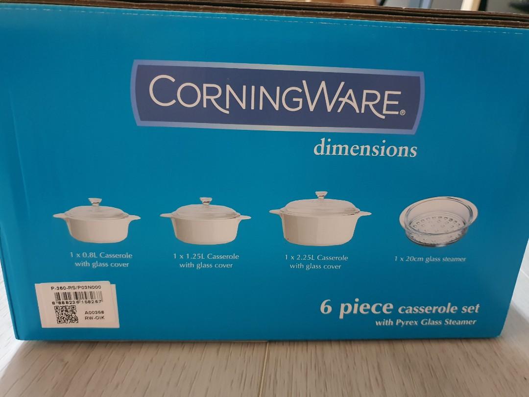 Corningware 6 pc casserole set, Furniture & Home Living, Kitchenware & Tableware, Cookware ...