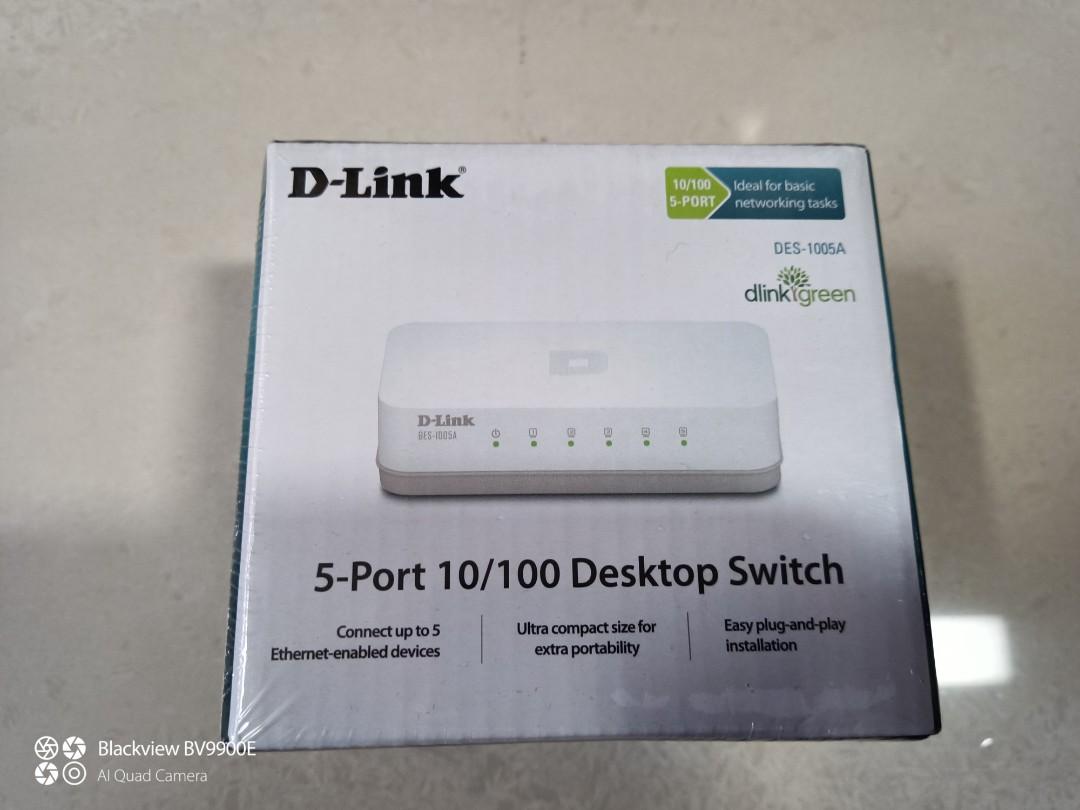 Dlink 5port network switch, 電腦 ＆ 平板電腦, 電腦周邊產品, Wifi及上網相關產品 - Carousell