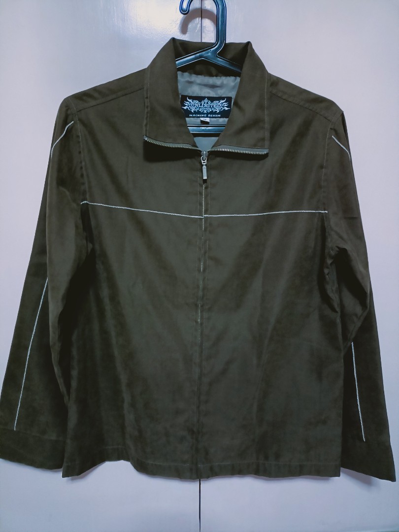 Faux suede jacket w/ satin lining Brown, Men's Fashion, Coats, Jackets ...