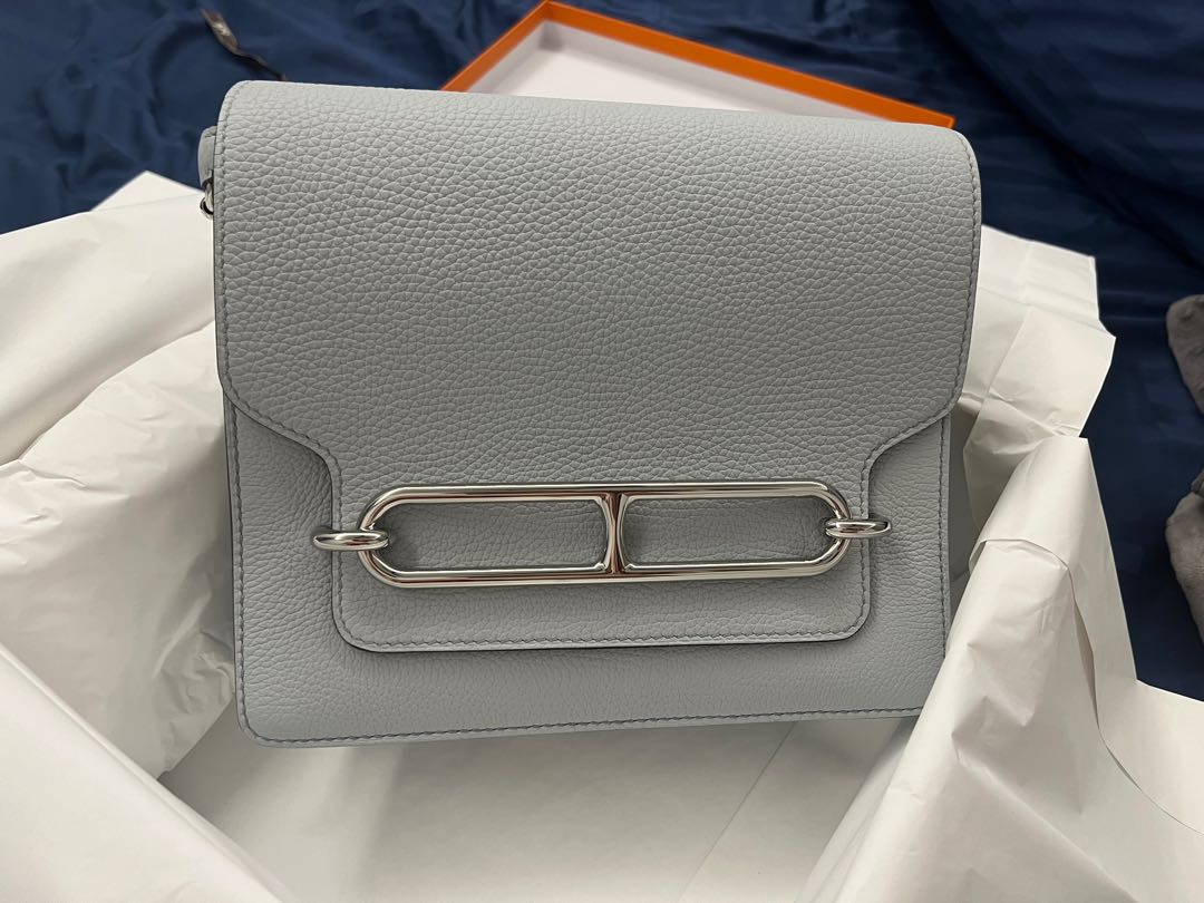 Hermes Roulis 23 Bleu pale, Women's Fashion, Bags & Wallets, Shoulder ...