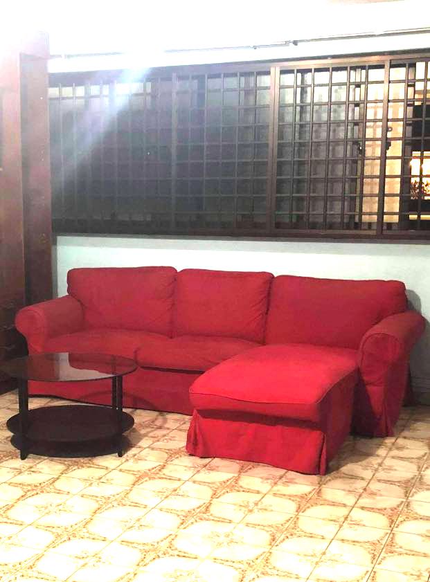 Ikea L shafe sofa with free center/coffee table, Furniture & Home ...