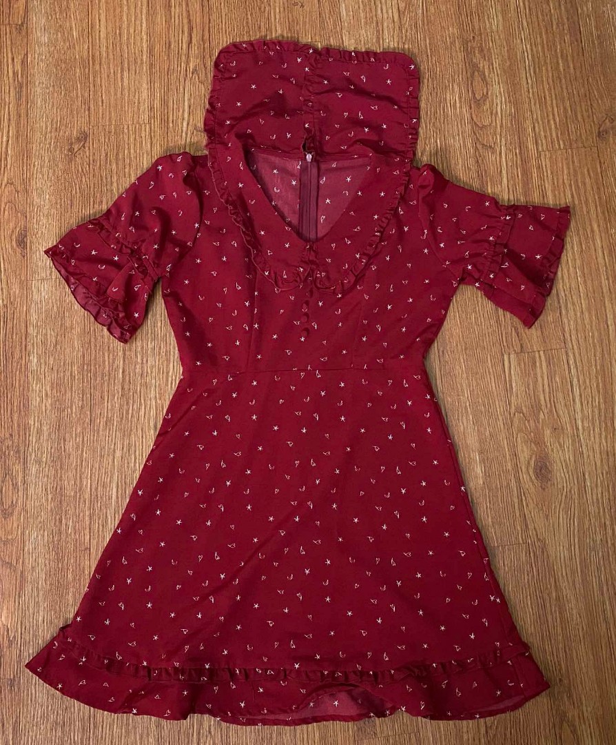 Korean Red Dress, Women's Fashion, Dresses & Sets, Dresses on Carousell