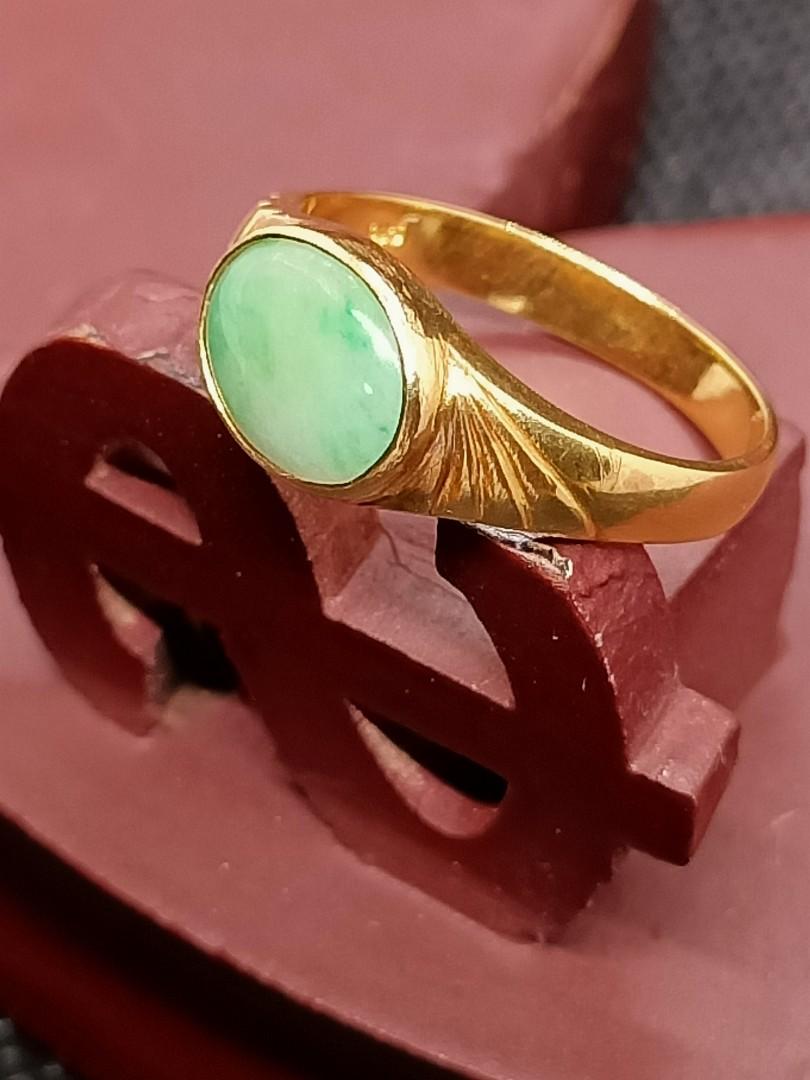 Lady gold jade ring, Women's Fashion, Jewelry & Organisers, Rings on ...