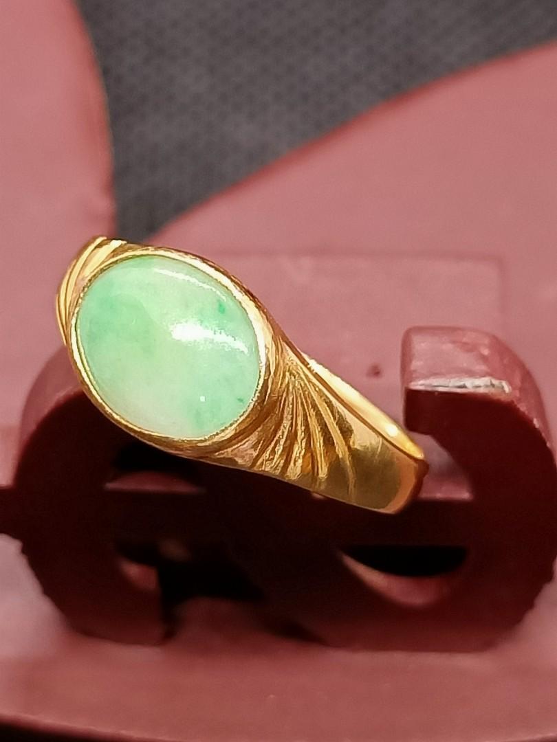 Lady gold jade ring, Women's Fashion, Jewelry & Organisers, Rings on ...
