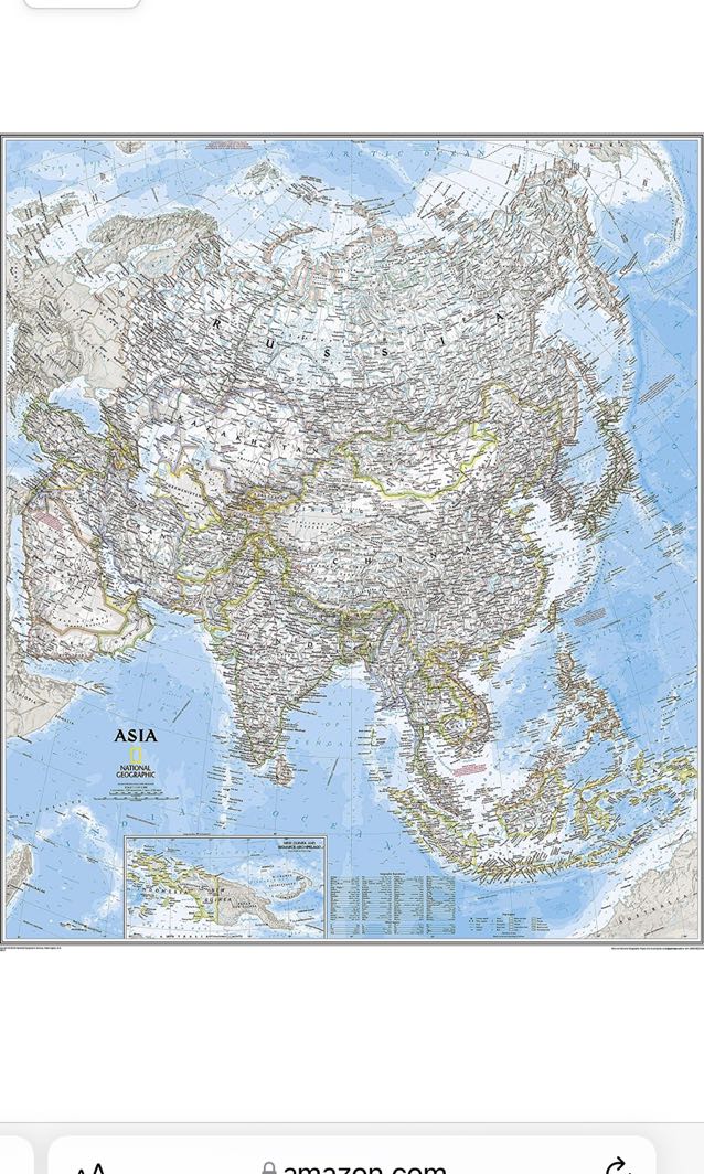 National Geographic: Asia Classic Wall Map - Laminated (33.25 x 38 ...