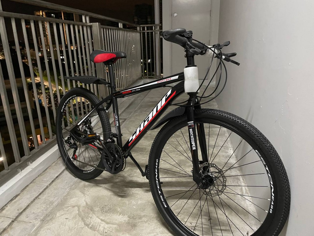 NEW 26" shamp 21 speed mountain bike black red bicycle, Sports ...