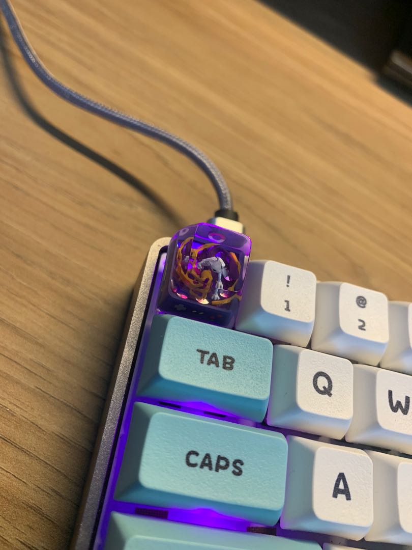 [New Designs] Mewtwo Artisan Pokemon Keycap, Computers & Tech, Parts ...