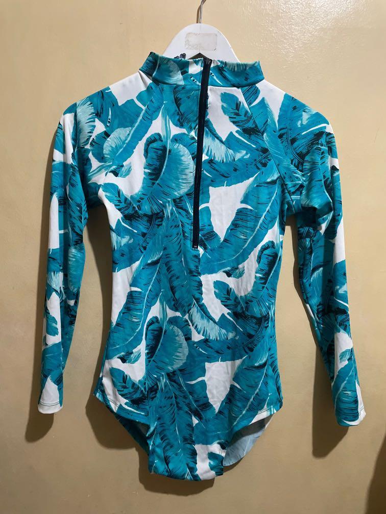 One piece rush guard, Women's Fashion, Swimwear, Rash guard on Carousell