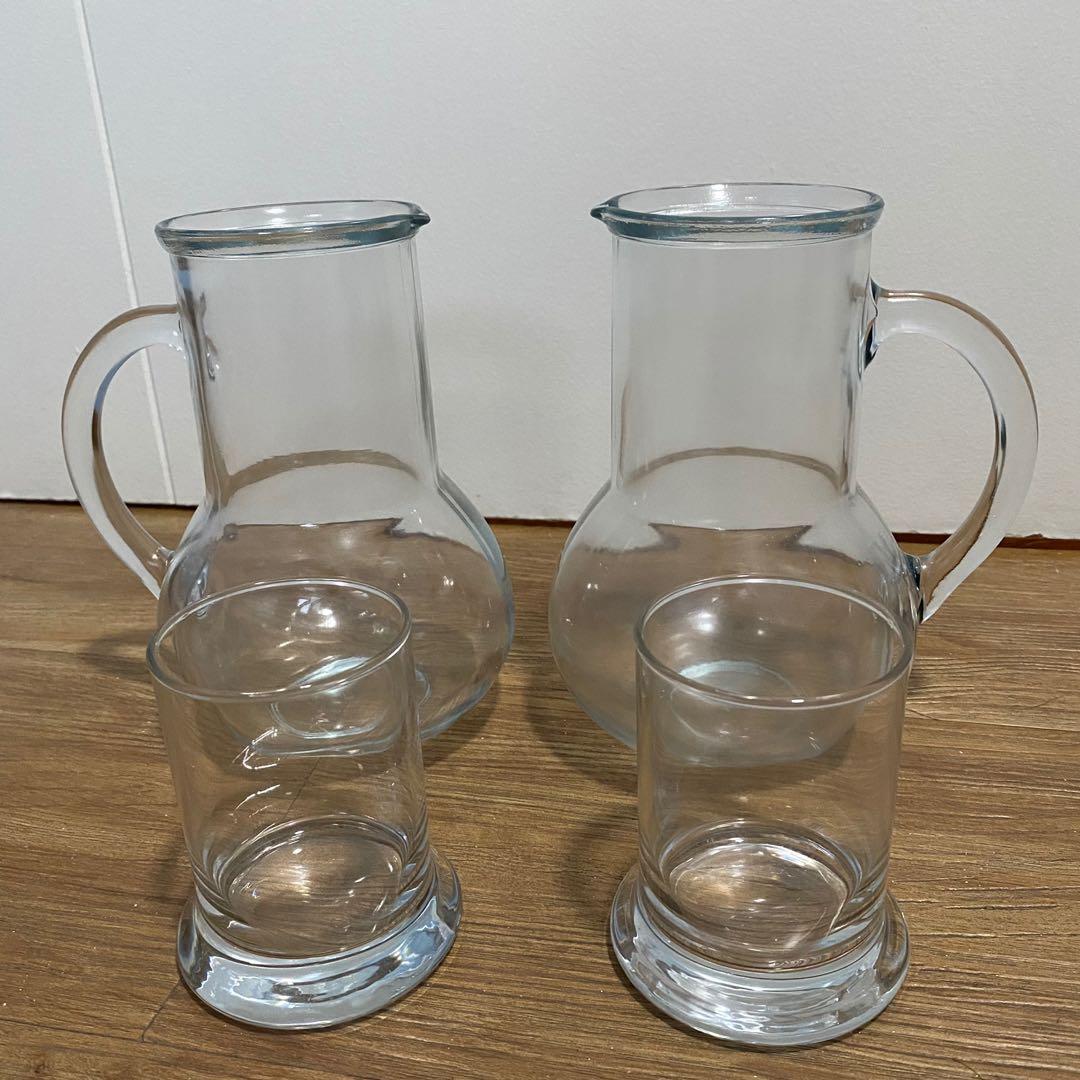 Pasabahce Oasis Glass Pitcher & Tumbler Set, Furniture & Home Living ...