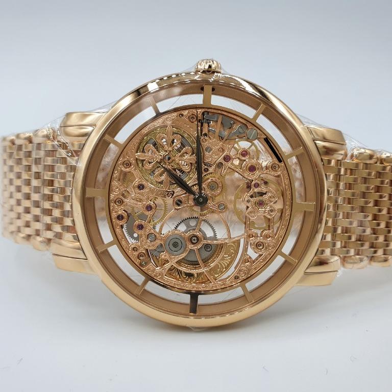 (SOLD) Patek Philippe Skeleton Movement With Hand-Engraved 39MM Rose ...
