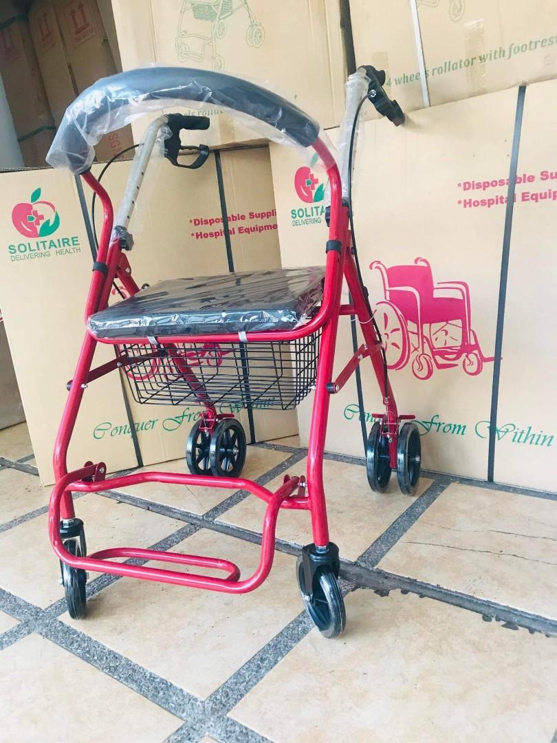 ROLLATOR WALKER WITH FOOTREST, Health & Nutrition, Assistive ...
