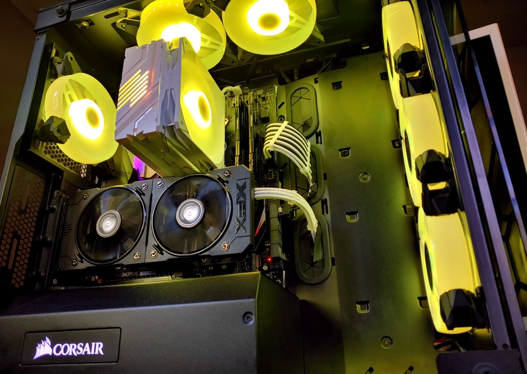 Ryzen 5 Gaming PC with 4 GB GPU in a Corsair All Glass Crystal Case ...