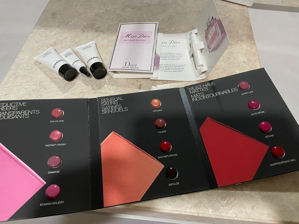 Sample size lipstick, Chanel lift cream and Dior, Beauty & Personal ...