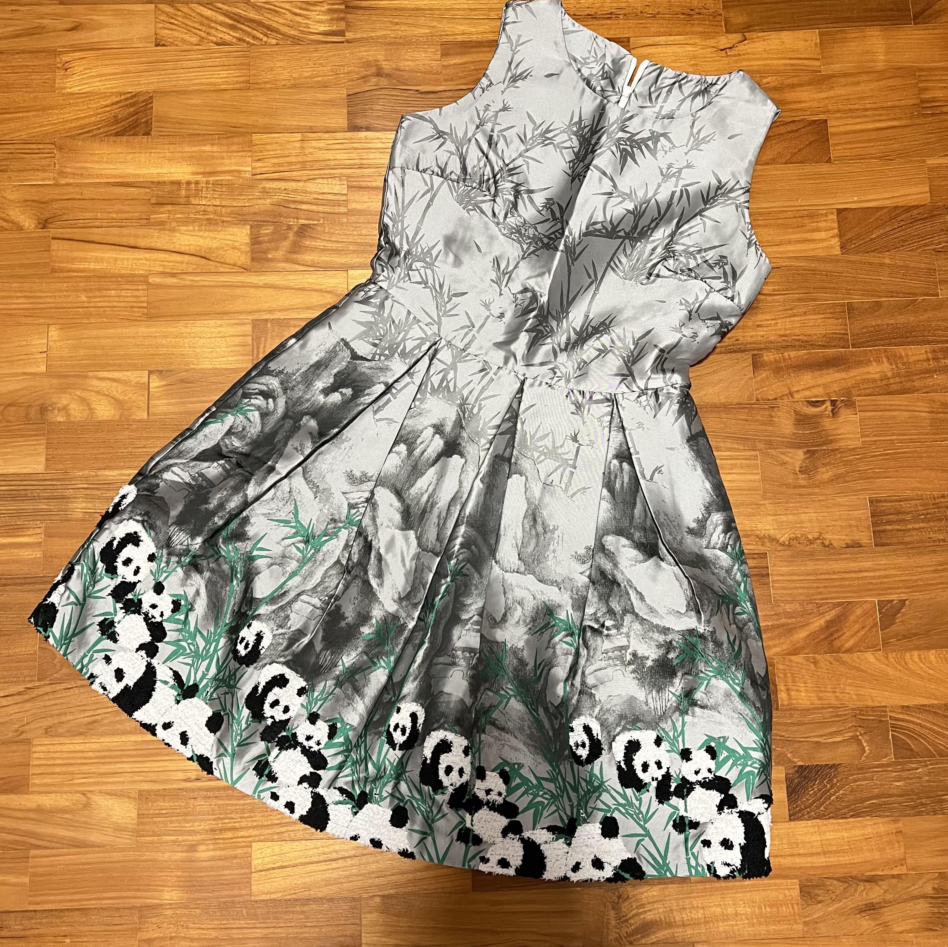 Silver Jacquard Panda Dress, Women's Fashion, Dresses & Sets, Dresses ...