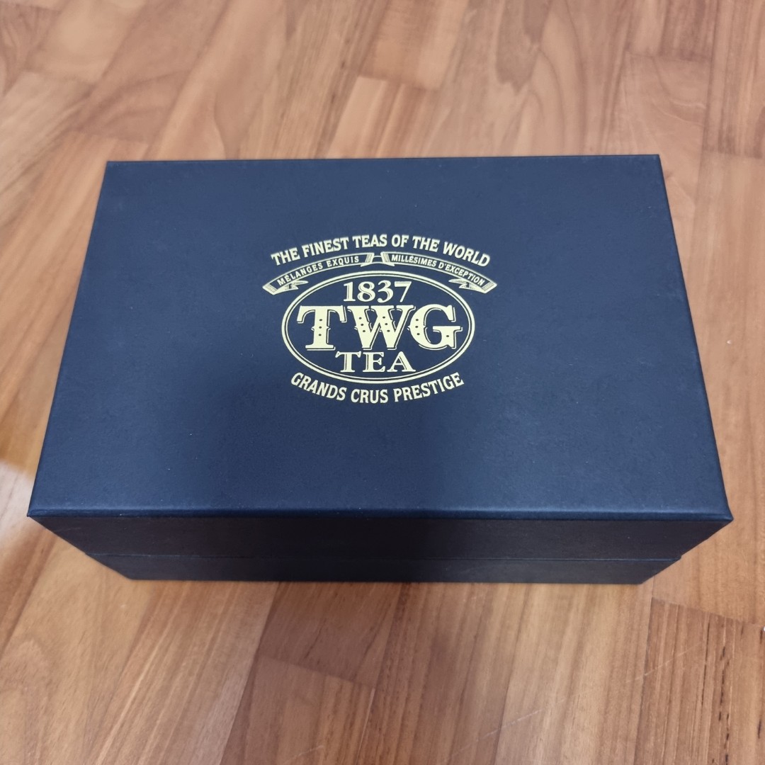 TWG Tea Black With Gold Wordings Empty Storage Box, Furniture & Home ...