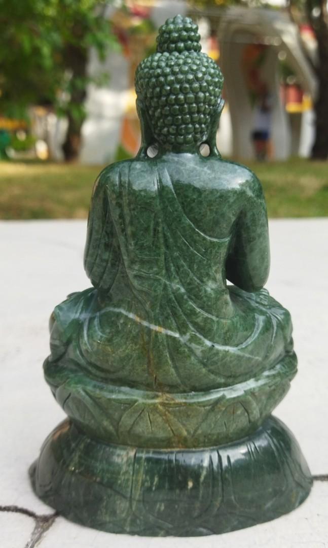 Type A Spicy Full Green Jadeite Jade Buddha statue, Hobbies & Toys ...