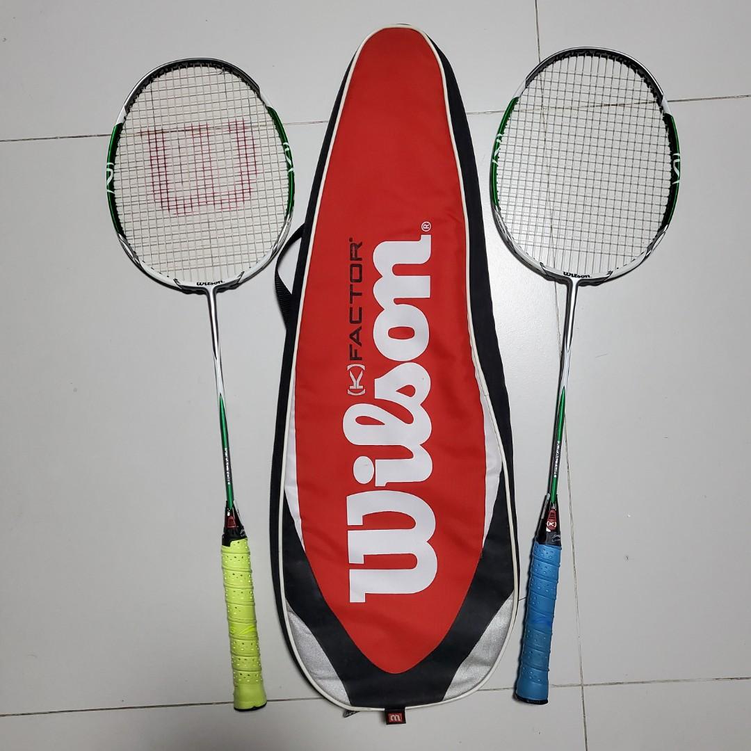 Wilson KFactor KPower Badminton Racket x 2, Sports Equipment, Sports ...