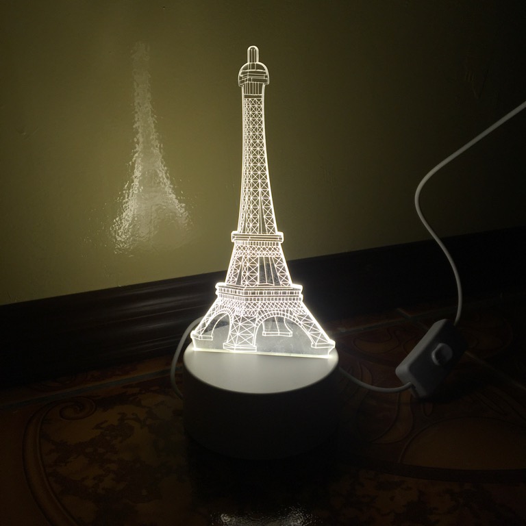 3D Creative Visualization Lamp: Eiffel Tower, Furniture & Home Living ...