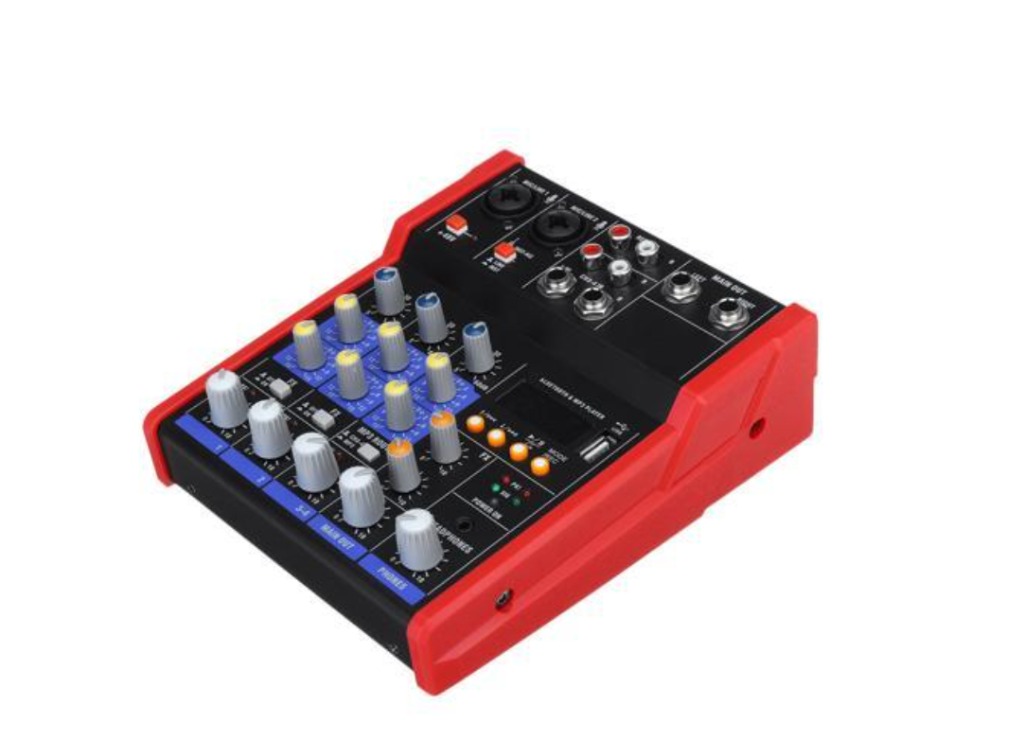 4 Channel Professional Line Mixing Live Audio Studio Sound Mixer ...