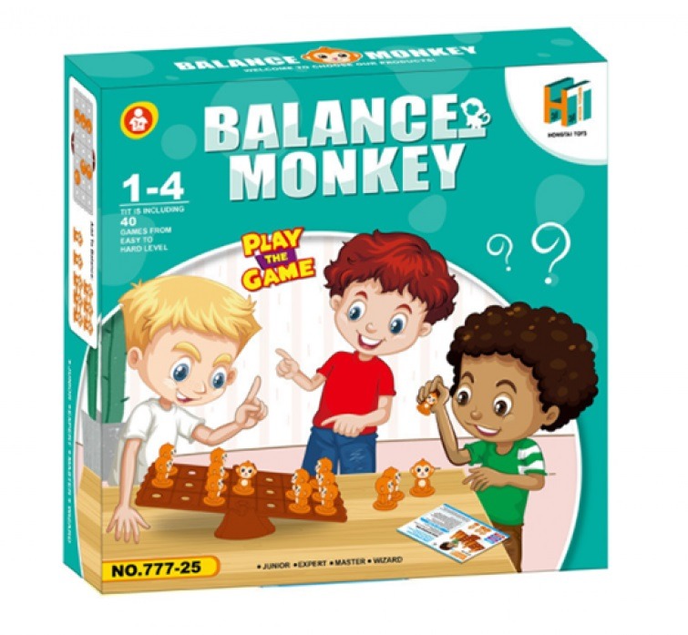 桌遊平衡遊戲猴子天平 Balance monkey game, 興趣及遊戲, 玩具 & 遊戲類 - Carousell