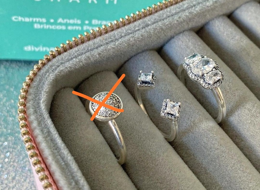 ‼️ BIG SALE ‼️ PANDORA AUTHENTIC THREE STONE RING AND GEOMETRIC OPEN ...