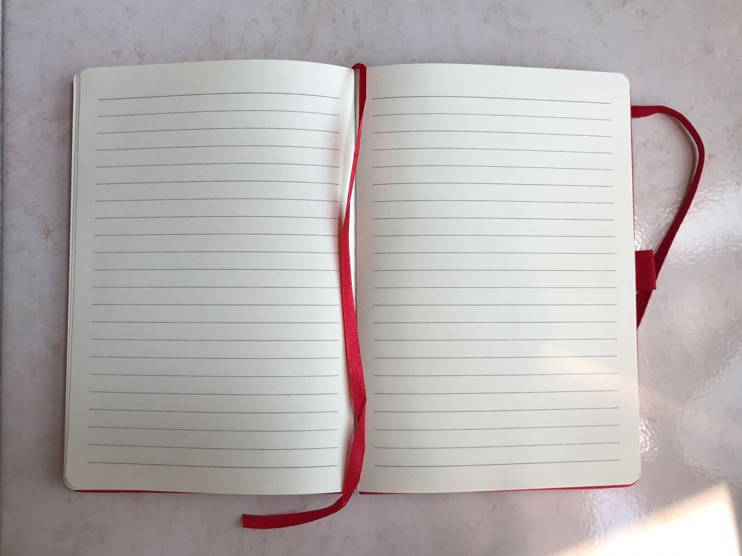 A5 hardcover single line notebook with elastic band to close book and ...