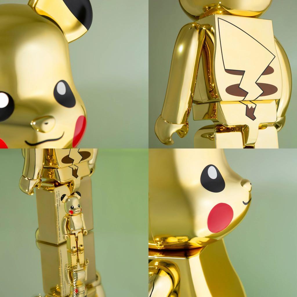 【全新現貨】BEARBRICK PIKACHU(GOLD CHROME Ver.) 400+100%, 興趣及遊戲, 玩具 & 遊戲類 ...