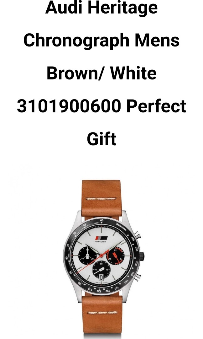 Brand New Audi Heritage Chronograph, 42mm, braun/weiß. Made in Germany ...