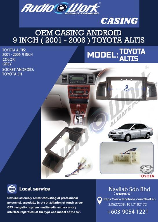 (Casing Only) Toyota Altis 2001-2006 9" Android Player Casing (Grey ...