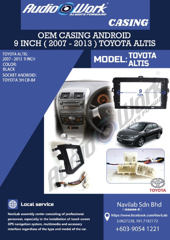 (Casing Only) Toyota Altis 2007-2013 9" Android Player Casing (Black ...