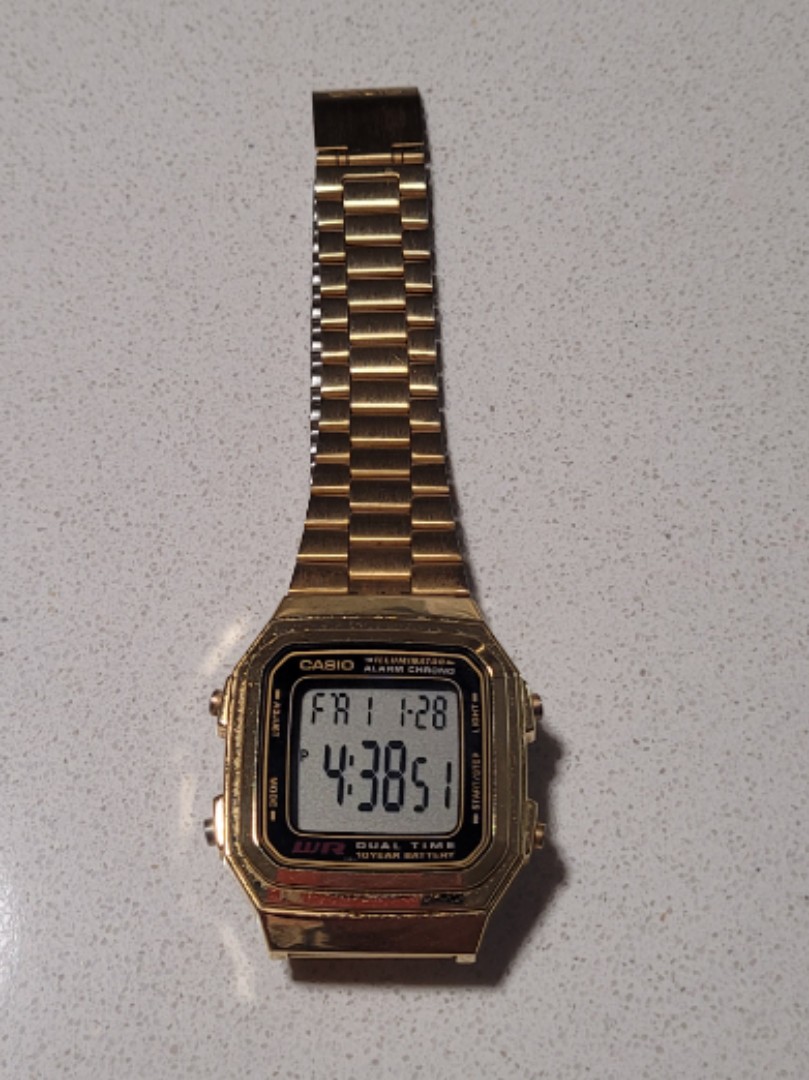 casio gold watch a178w, Luxury, Watches on Carousell