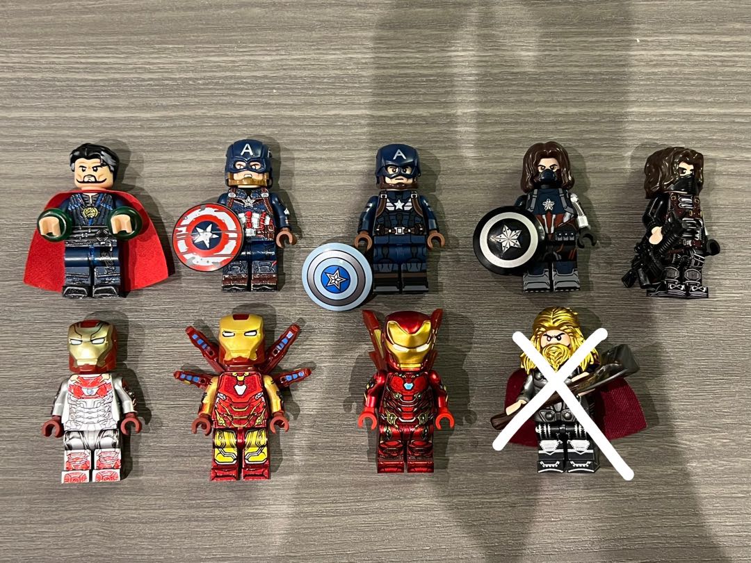 CHEAP Custom Printed Lego Minifigures Marvel Ironman Captain America ...