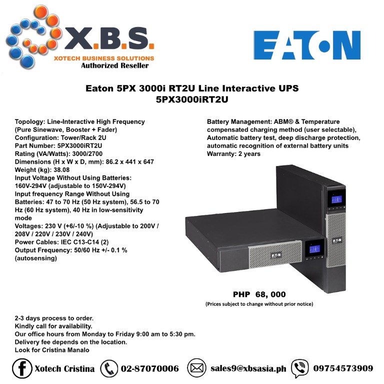 Eaton 5PX 3000i RT2U Line Interactive UPS 5PX3000iRT2U, Computers ...