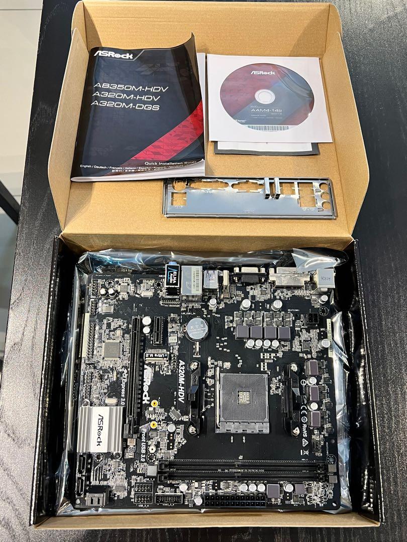 (Faulty/Rosak) Asrock A320M-HDV Motherboard, Computers & Tech, Parts ...