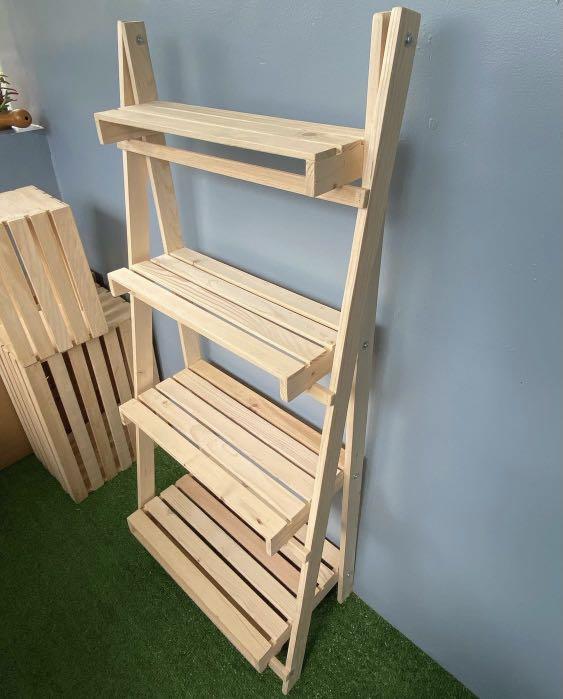 Foldable 4-tier rack, Furniture & Home Living, Furniture, Shelves ...